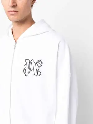 Palm Angels Monogram-embroidered Cotton Hoodie