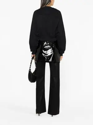 Off-White Logo-print Cropped Sweatshirt - Black