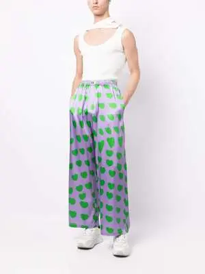 Natasha Zinko Heart-print Flared Trousers