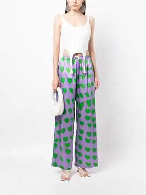 Natasha Zinko Heart-print Flared Trousers