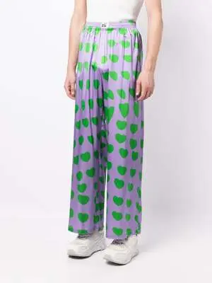 Natasha Zinko Heart-print Flared Trousers