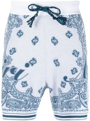 Amiri Paisley-print Drawstring-waist Shorts - White
