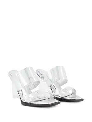 Alexander McQueen Square-toe Wedge Sandals - Silver