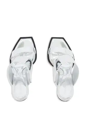 Alexander McQueen Square-toe Wedge Sandals - Silver