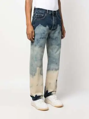 Palm Angels Tie-dye Straight Jeans