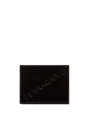 FERRAGAMO Logo-embossed Leather Cardholder - Black