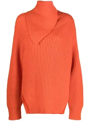 JIL SANDER Foldover-neck Jumper - Orange