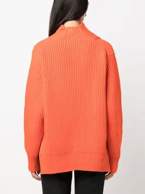 JIL SANDER Foldover-neck Jumper - Orange