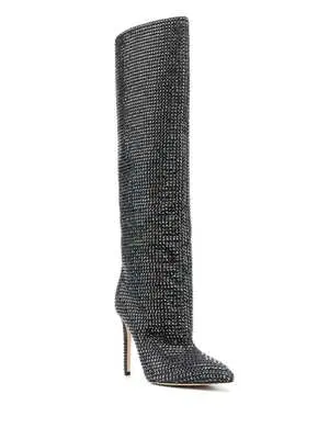 Paris Texas Holly 115mm Crystal-embellished Boots - Black