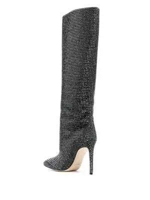 Paris Texas Holly 115mm Crystal-embellished Boots - Black