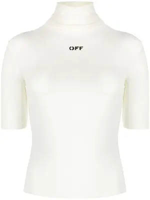 Off-white Mock Neck T-shirts For Women