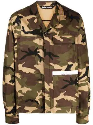 Palm Angels Camouflage Print Jacket - Green
