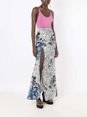 AMIR SLAMA Floral-print Maxi Skirt