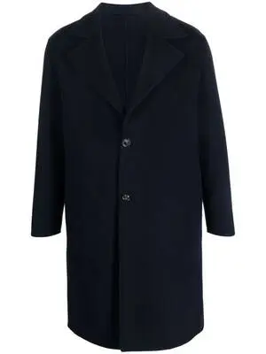 LARDINI Single-breasted Wool-blend Coat - Blue