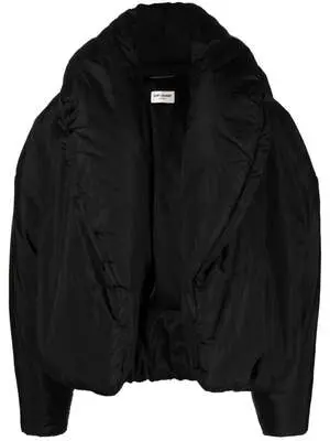 Saint Laurent Shawl-lapel Padded Silk Jacket