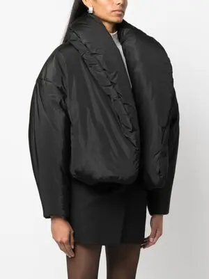 Saint Laurent Shawl-lapel Padded Silk Jacket