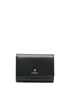 Furla Medium Camelia Leather Wallet - Black