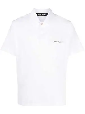 Palm Angels Sartorial Tape Cotton Polo Shirt - White