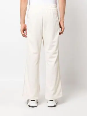 Palm Angels Logo-embroidered Flared Track Pants - Neutrals