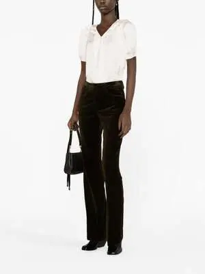 Zadig&Voltaire Pistol Flared Velvet Trousers - Green