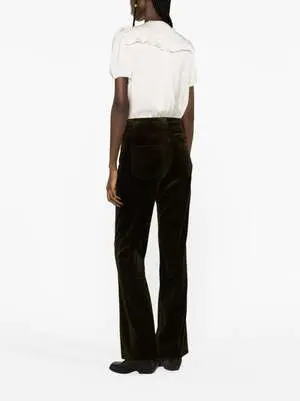 Zadig&Voltaire Pistol Flared Velvet Trousers - Green