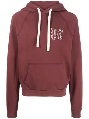 Palm Angels Monogram-embroidered Cotton Hoodie
