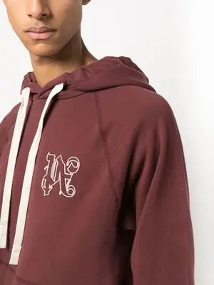 Palm Angels Monogram-embroidered Cotton Hoodie
