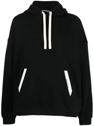 Palm Angels Sartorial Tape Cotton Hoodie - Black