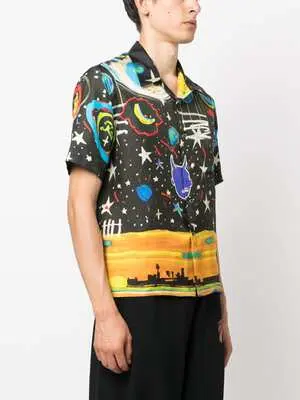 Palm Angels Starry Night Bowling Shirt - Black