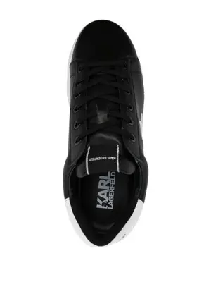 Karl Lagerfeld Logo-appliqué Leather Sneakers