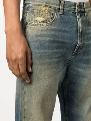Palm Angels Ripped Straight-leg Jeans