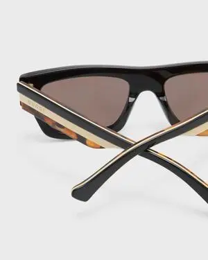 Gucci Acetate Rectangle Sunglasses Black