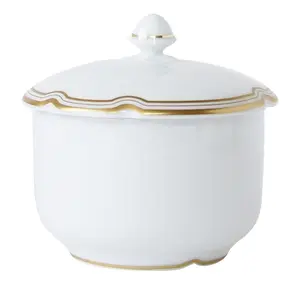Bernardaud Pompadour Sugar Bowl - White/gold