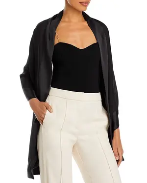 Echo Soiree Wool & Silk Wrap - Black
