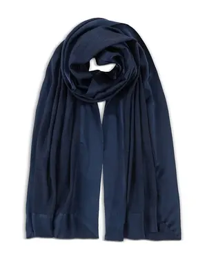 Echo Soiree Wool & Silk Wrap - Navy