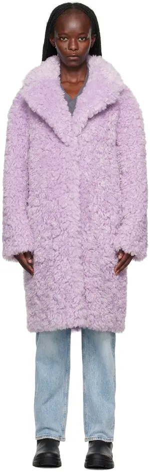 STAND STUDIO Stand Studio Purple Camille Cocoon Faux-Fur Coat - 74100 Lilac