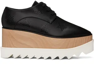 Stella McCartney Stella McCartney Black Elyse Crystal Star Platform Derbys - 1003 Black/black