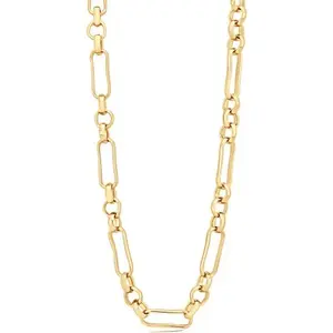 SHYMI Paper Clip & Circle Chain Necklace - Gold