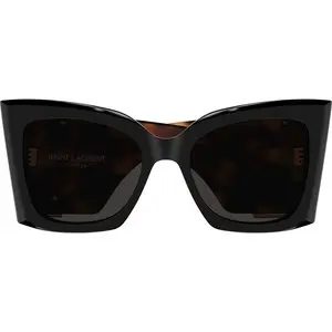 Saint Laurent Saint Laurent Blaze 54mm Cat Eye Sunglasses Black/tortoise