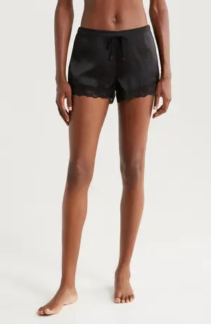 ETAM Milky Silk Pajama Shorts - Black