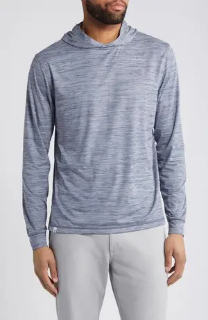 Johnnie-o Talon Prep-formance Long Sleeve Hooded T-shirt - Navy