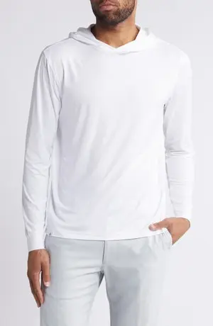 Johnnie-o Talon Prep-formance Long Sleeve Hooded T-shirt - White