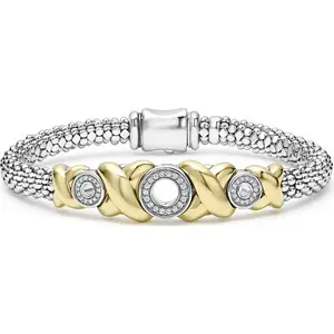 Lagos Embrace Xox Diamond Rope Bracelet - Silver/gold