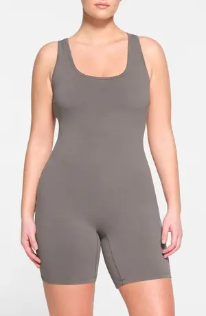 SKIMS Stretch Cotton Mid-thigh Bodysuit