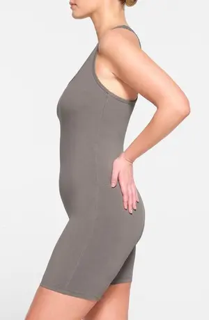 SKIMS Stretch Cotton Mid-thigh Bodysuit
