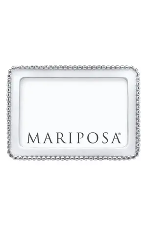 MARIPOSA Beaded Sand Cast Aluminum Picture Frame - White
