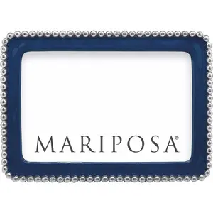 MARIPOSA Beaded Sand Cast Aluminum Picture Frame - Blue