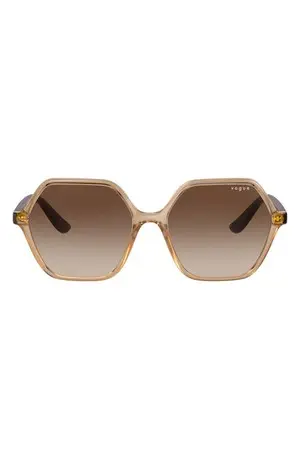 VOGUE 55mm Irregular Sunglasses - Transparent Caramel/brown