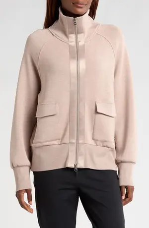 Varley Roxbury Zip-up Sweatshirt - Taupe Marl
