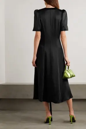 Stella McCartney Belted Satin Midi Dress
